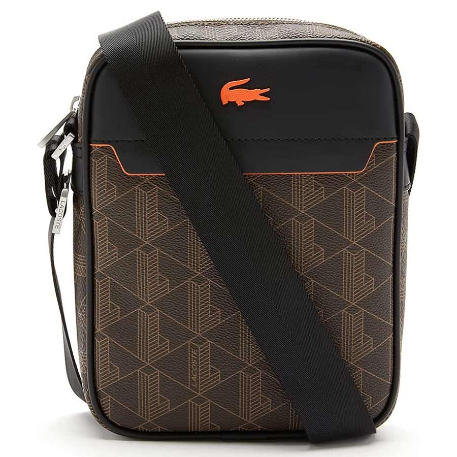 Túi Đeo Chéo Lacoste Men's The Blend Monogram Canvas Vertical Crossover ...