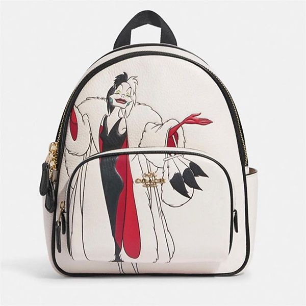 Balo Nữ Coach Disney Cruella Backpack Màu Trắng Họa Tiết
