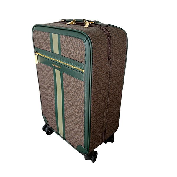 Vali Michael Kors MK Logo Army Green Rolling Travel Trolley Suitcase ...