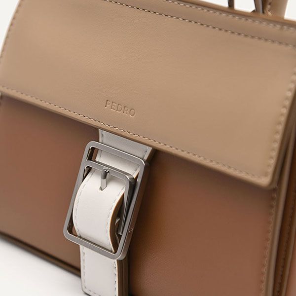 Túi Đeo Chéo Nữ Pedro Brno Top Handle Bag Camel PW2-55060019 Màu Nâu