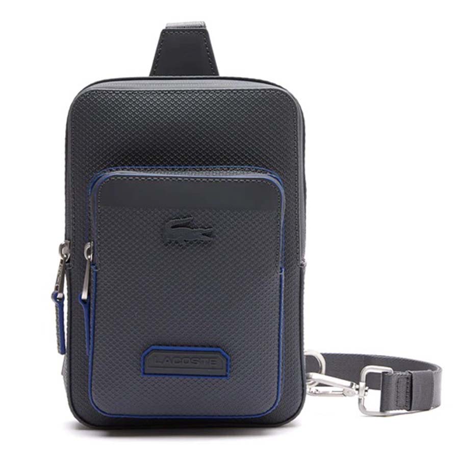 Túi Đeo Chéo Lacoste Men's Chantaco Leather Small Body Bag Dark Shadow ...