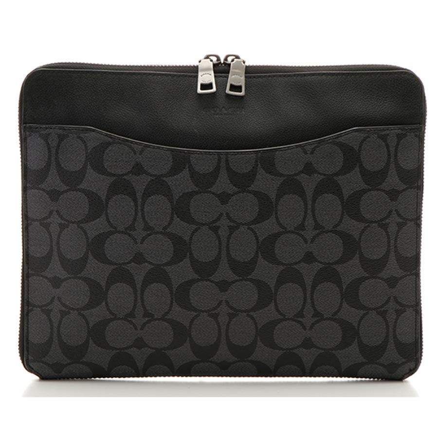 Túi Cầm Tay Nam Coach Tablet Case Signature Leather Coated Canvas Black ...
