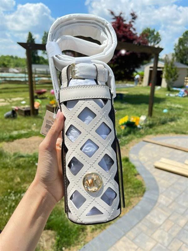 Túi Đựng Chai Nước Michael Kors MK Aidy Small Bottle Holder Màu Trắng