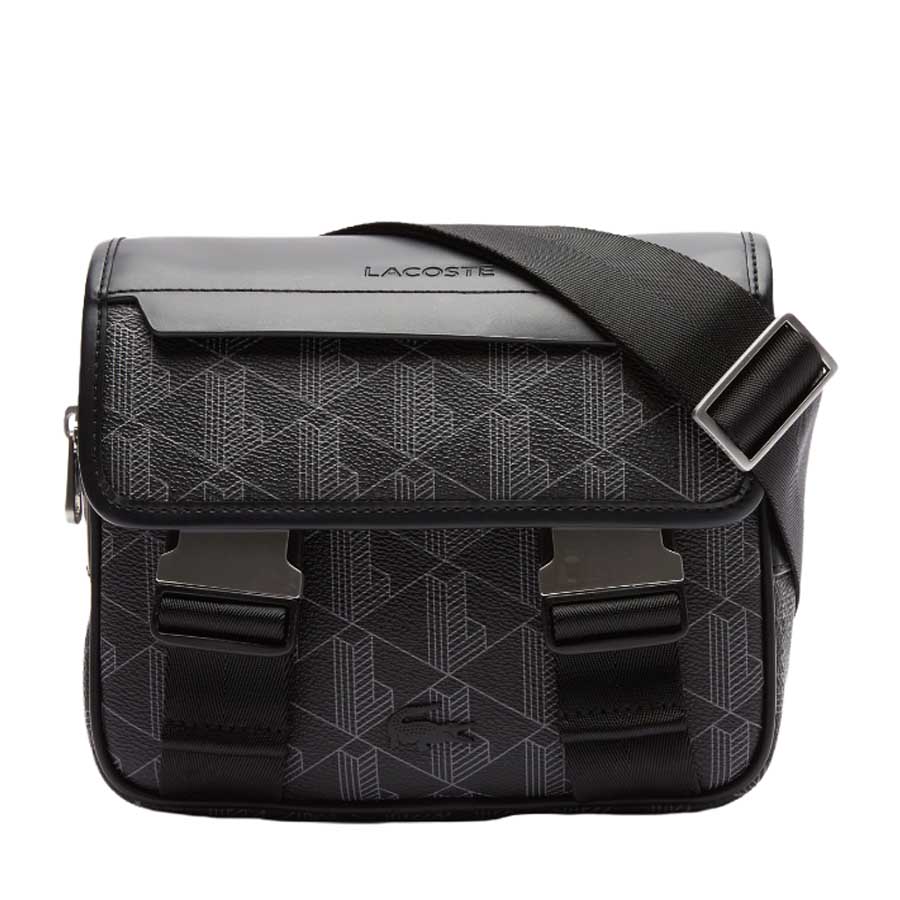 Túi Đeo Chéo Lacoste The Blend Clipped Flap Satchel In Monogram Canvas ...