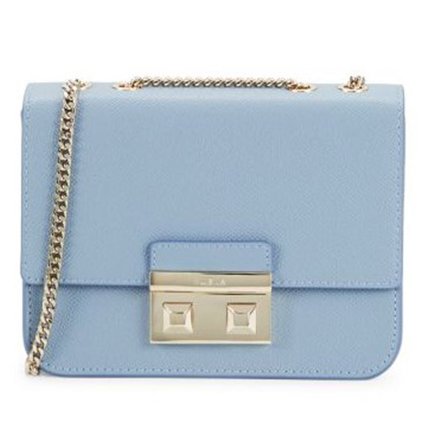 Túi Xách Furla Bella Mini Crossbody Avio Light New Màu Xanh Nhạt