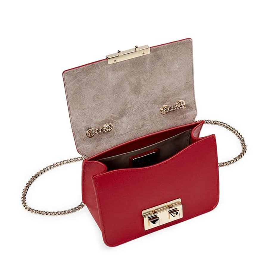 Túi Đeo Chéo Furla Mini Bella Leather Crossbody Bag Màu Đỏ Cabernet