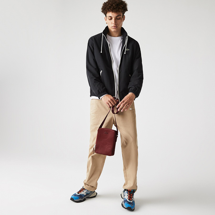 Túi Đeo Chéo Lacoste Men’s Chantaco Graphic Piqué Leather Vertical Zip ...