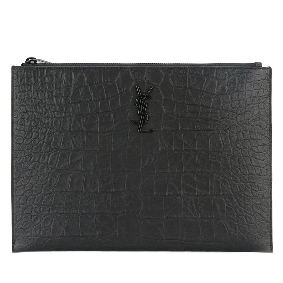 Túi Clutch Yves Saint Laurent YSL Monogram Zip Pouch Màu Đen