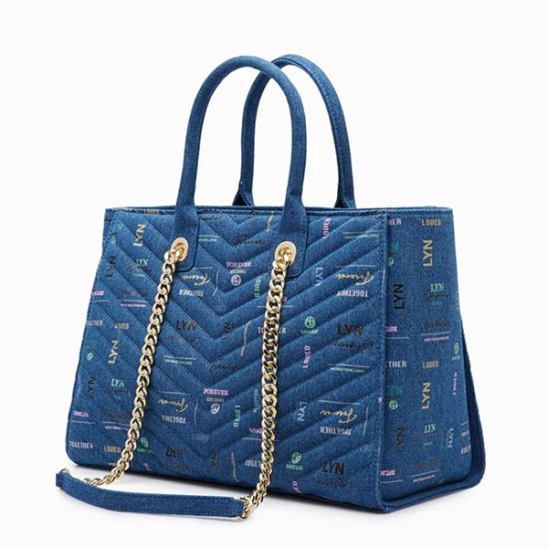 Túi Tote Nữ Lyn Remi L Tote Bags LL23CBF139 Màu Xanh Denim
